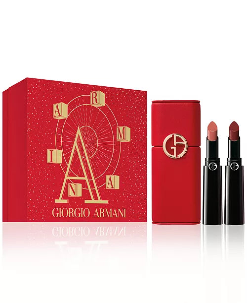 ARMANI BEAUTY 3-Pc. Limited-Edition Lip Power Holiday Lipstick Set ...