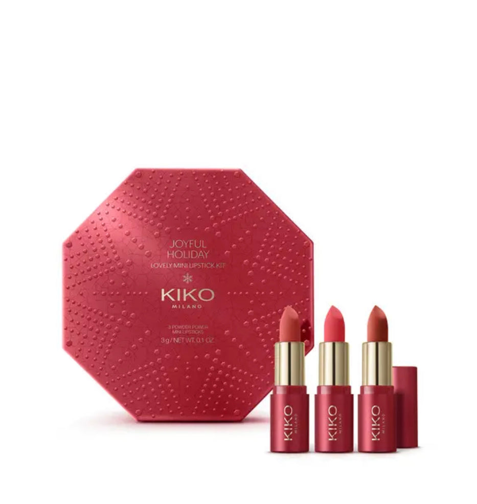 KIKO MILANO Joyful Holiday Lovely Mini Lipstick Kit Lip kit: 3 mini ma ...